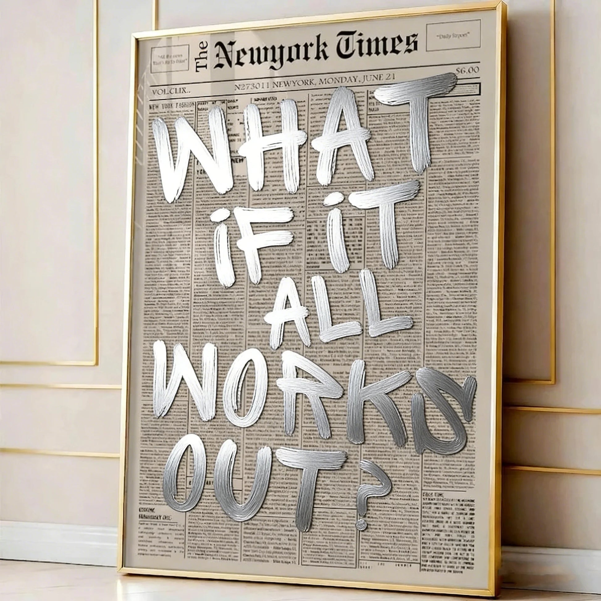 Retro-style "If All Goes Well" Newspaper Layout Posters, Stylish Wall ...